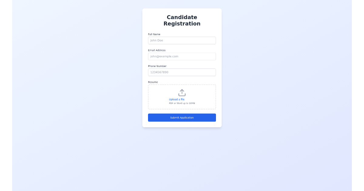 React Tailwind Create Candidate Registration Form | Easy & Responsive