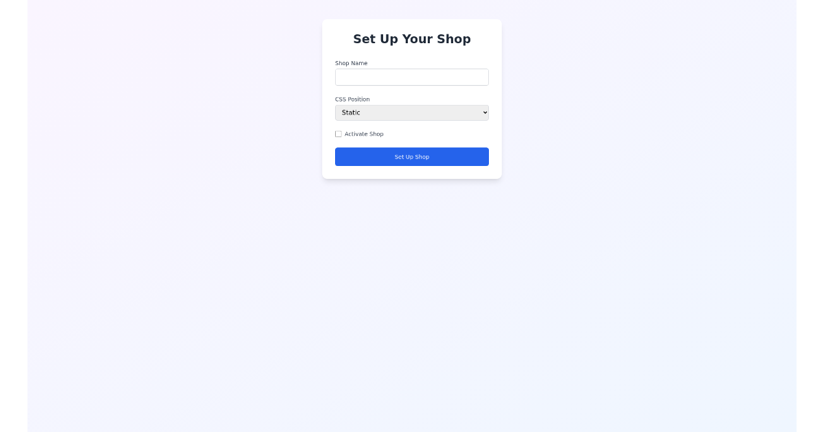 Shop Setup Form - Free React, Tailwind Component