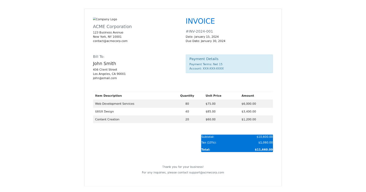 Create a Stylish Invoice with Logos and Colors | Bootstrap HTML