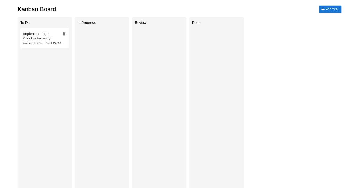 React Kanban Board for Project Management - Track Tasks Efficiently