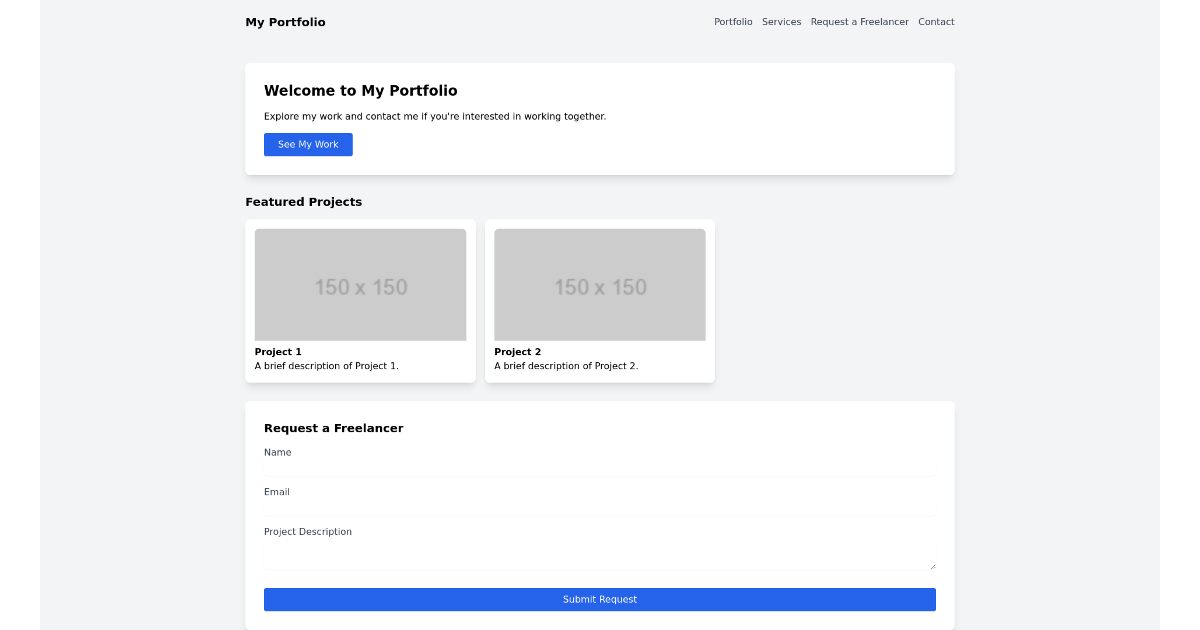 Freelancer Request Form - Free React, Tailwind Component
