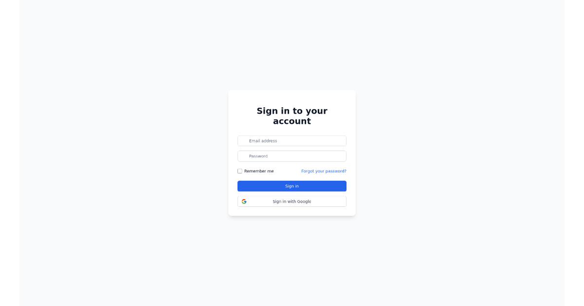 Login Method - Free React, Tailwind Component