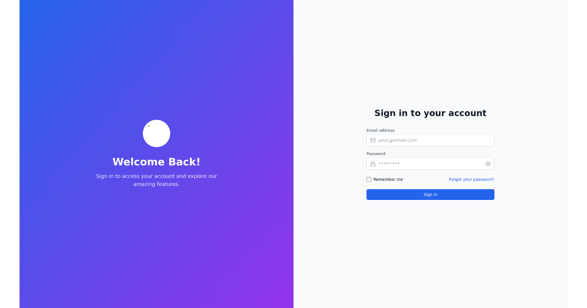 Login Page - Free React, Tailwind Component
