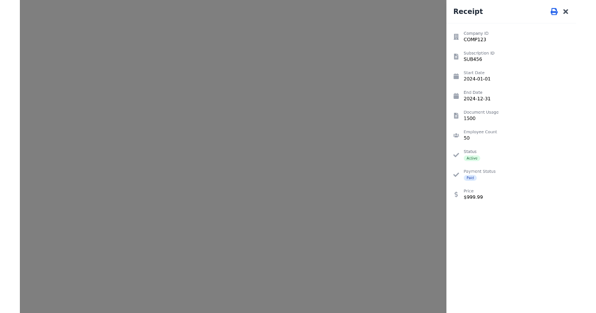 Receipt Template - Free React, Tailwind Component
