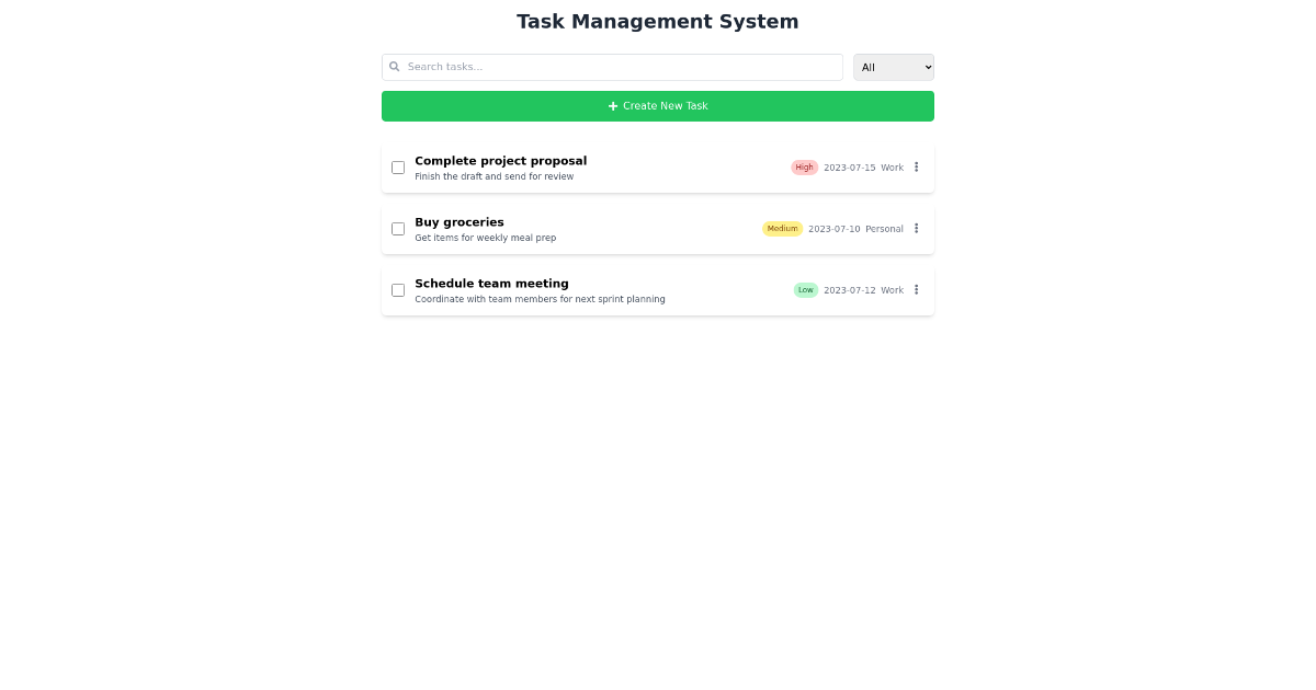 Task Management System - Free React, Tailwind Component