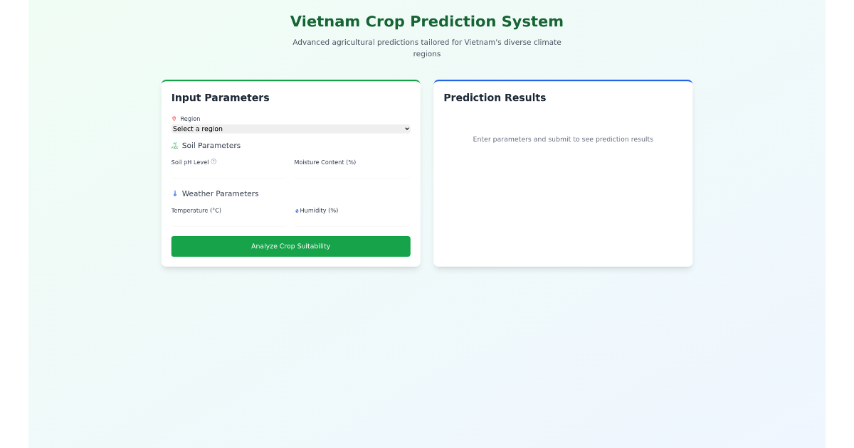 Crop Prediction Interface - Free React, Tailwind Component