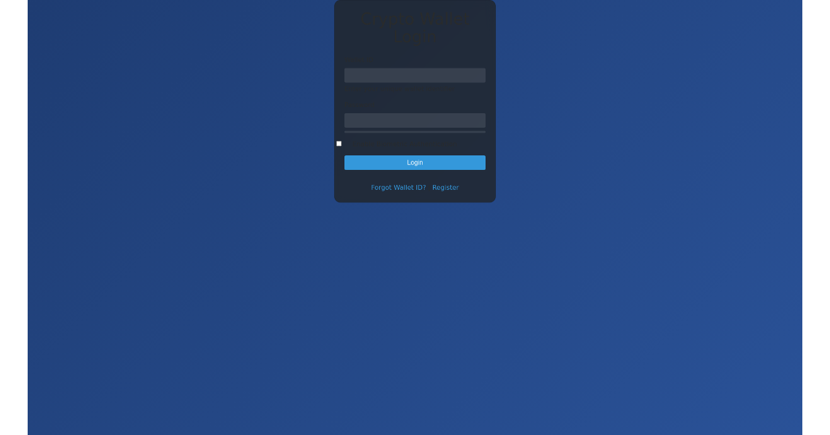 Crypto Login Form - Free Html, Bootstrap Component
