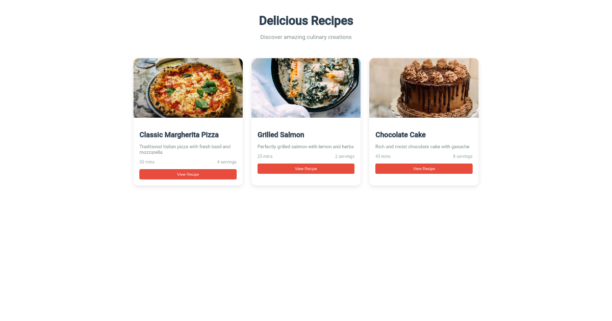Recipe List Component - Free Angular, Css Component