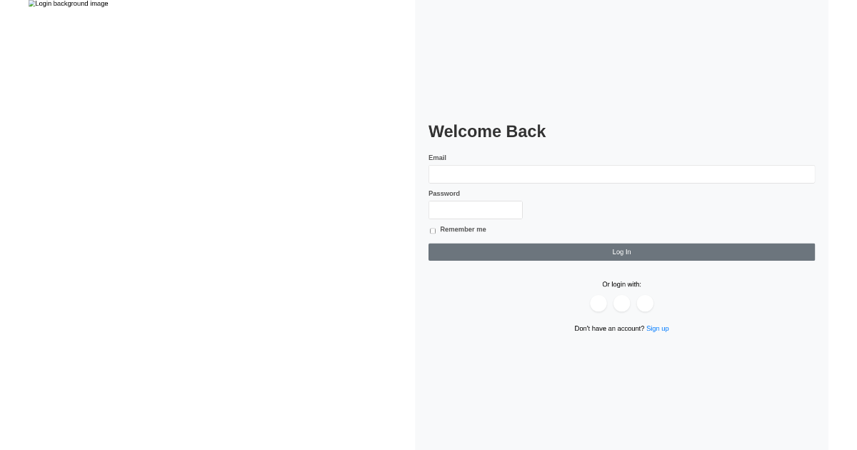 CSS Login Page Component for Angular