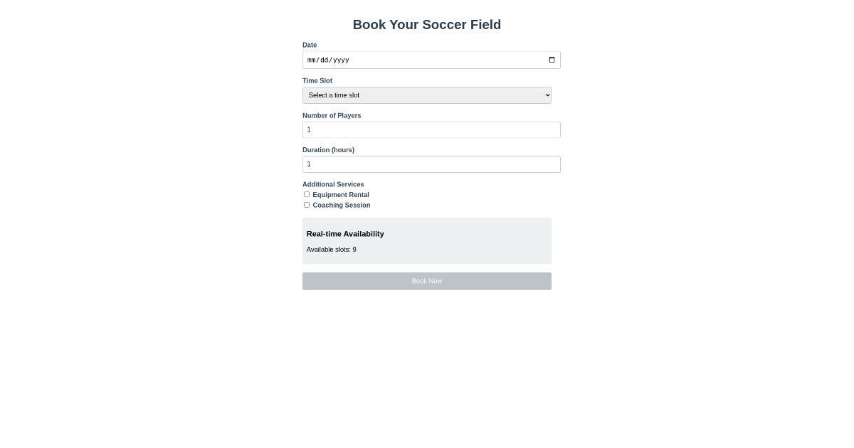 Soccer Field Booking - Free Angular, Css Component