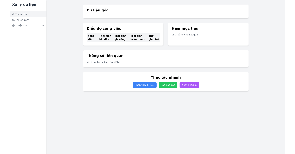 Data Processing Interface - Free React, Tailwind Component