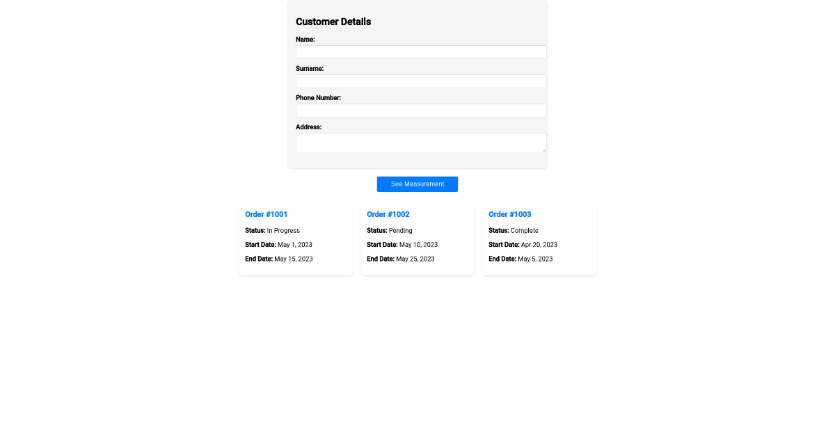 Customer Details Component - Free Angular, Css Component