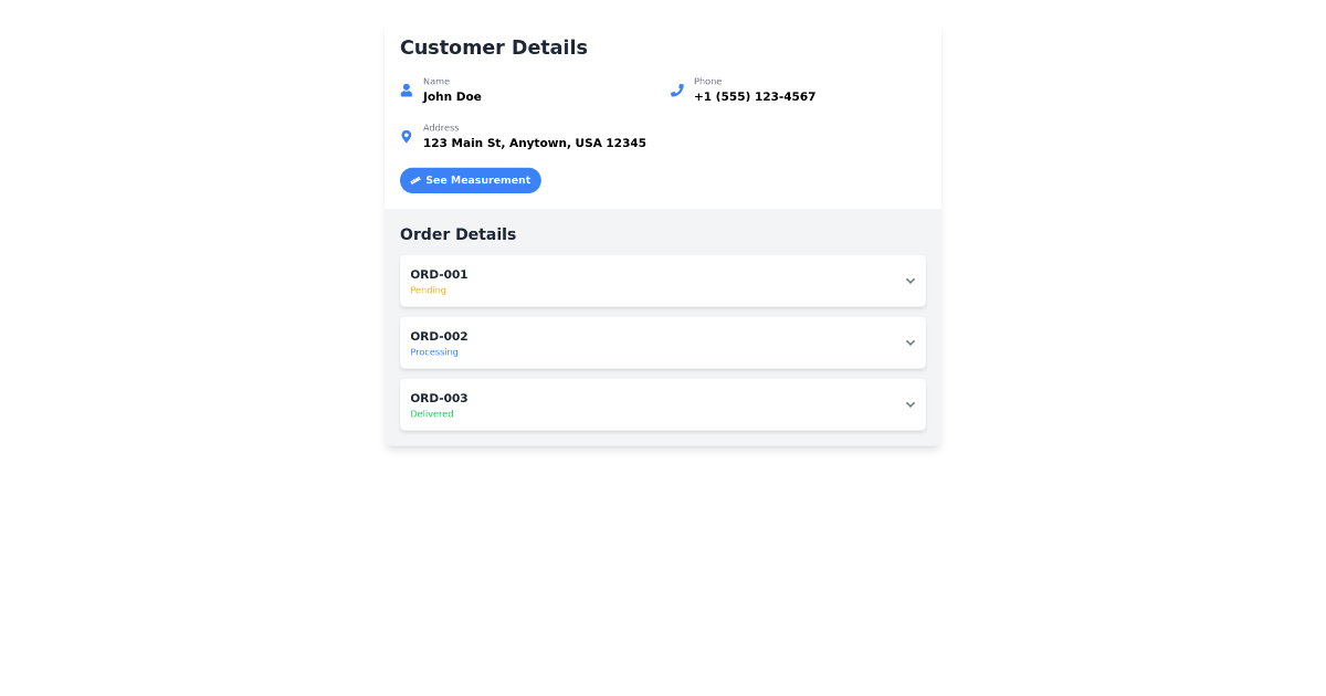 Customer Detail Page - Free React, Tailwind Component