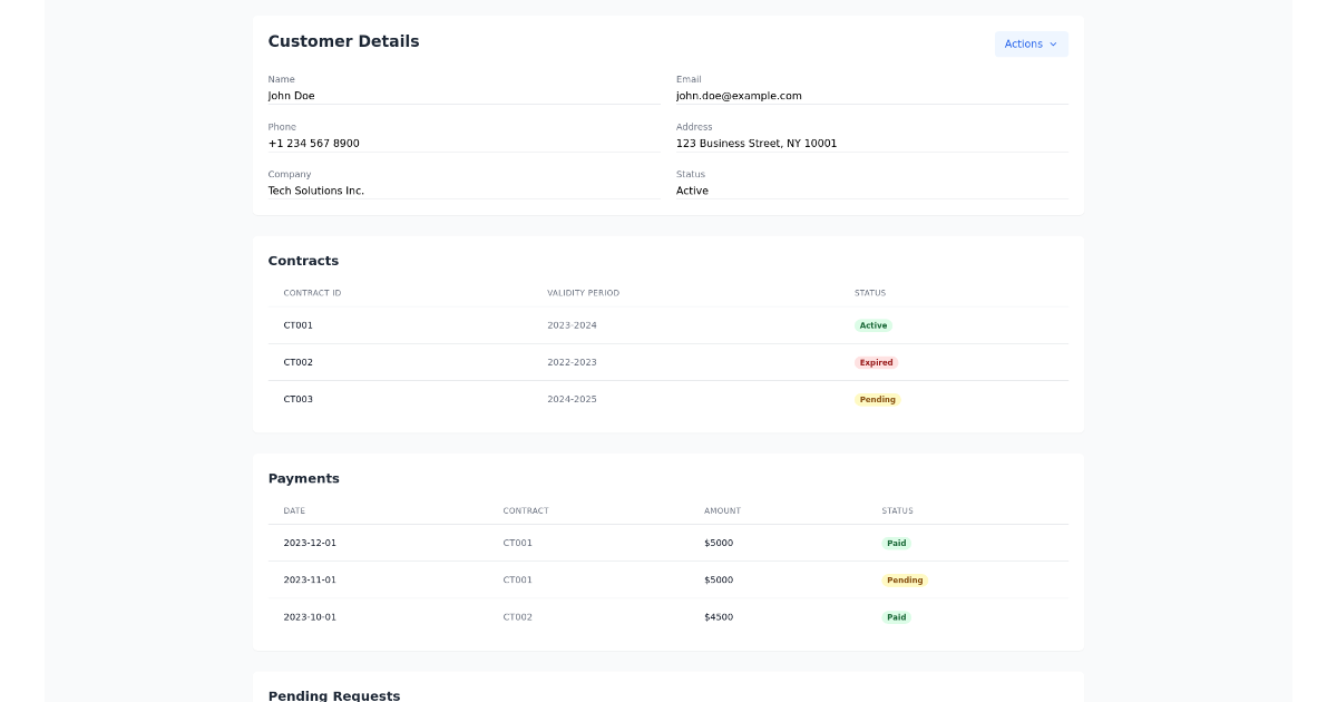 Customer Details - Free React, Tailwind Component