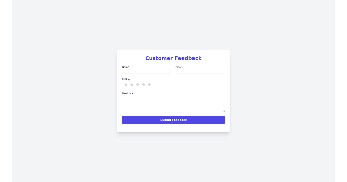 Feature- Rich Feedback Form - Free Html, Tailwind Component