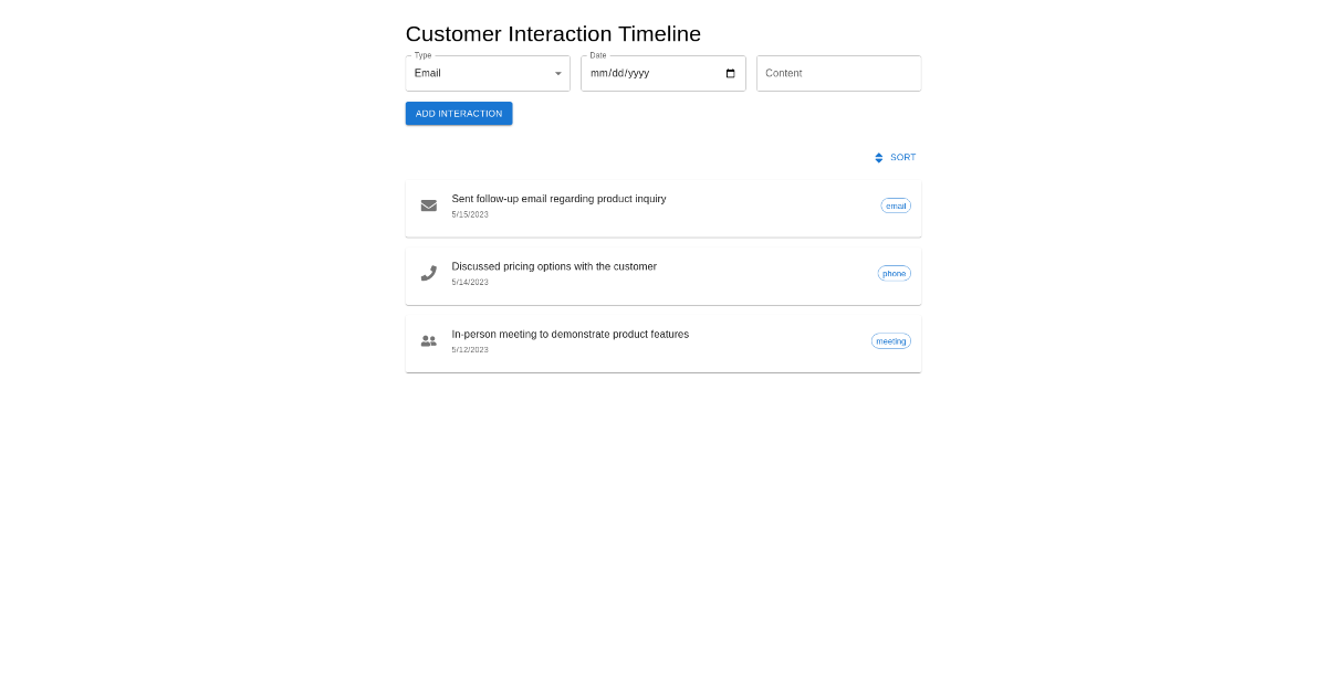 Track Customer Interactions with React and MUI