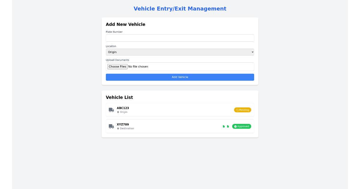 Entry Exit Management - Free React, Tailwind Component