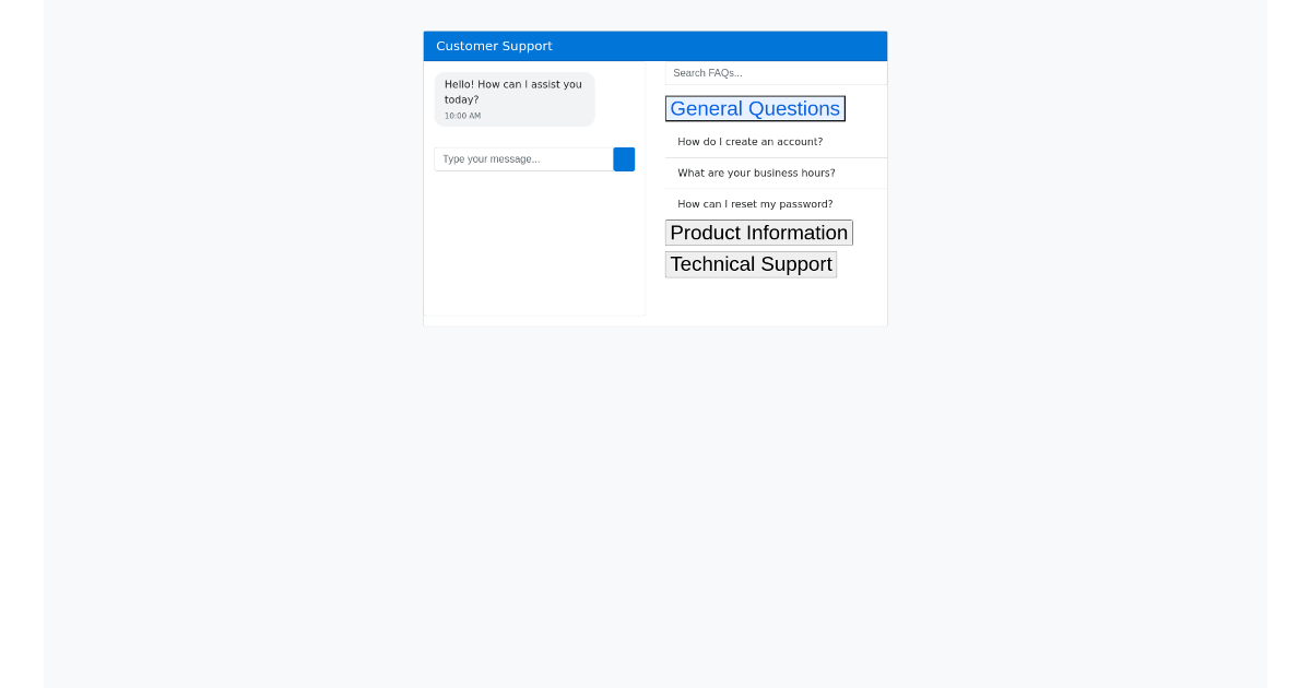 Customer Support Card - Free Html, Bootstrap Component