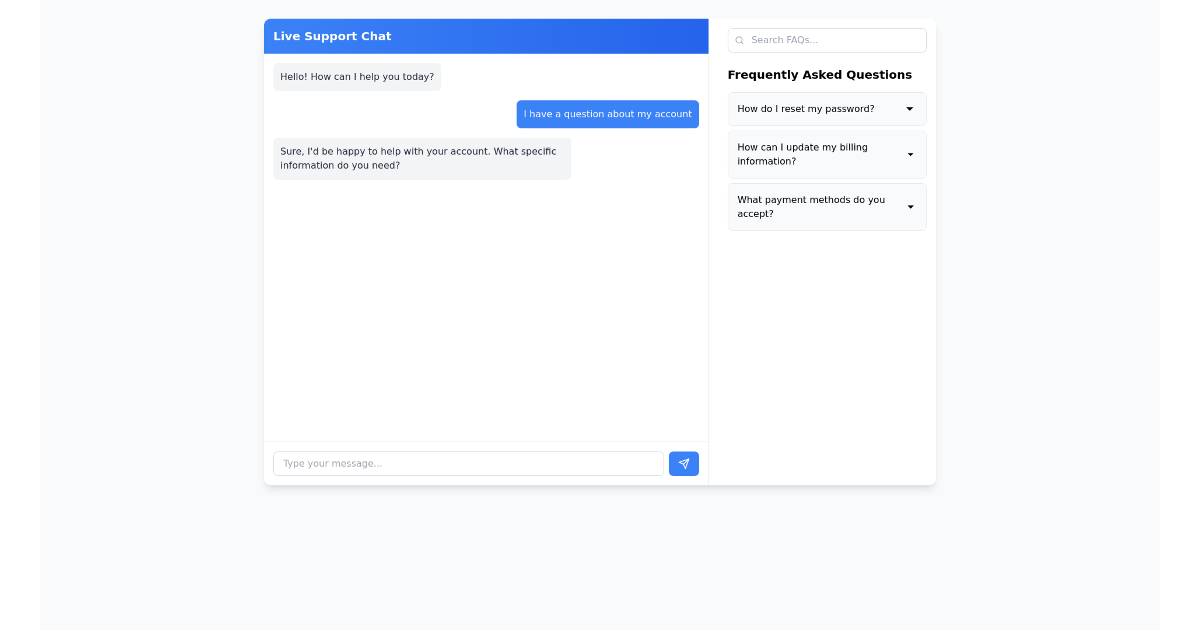 Customer Support Interface - Free React, Tailwind Component