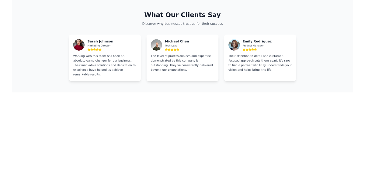 Testimonial Data Free React Tailwind Component