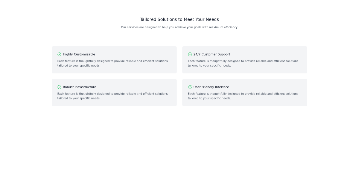 Features List With Icons - Free React, Tailwind Component