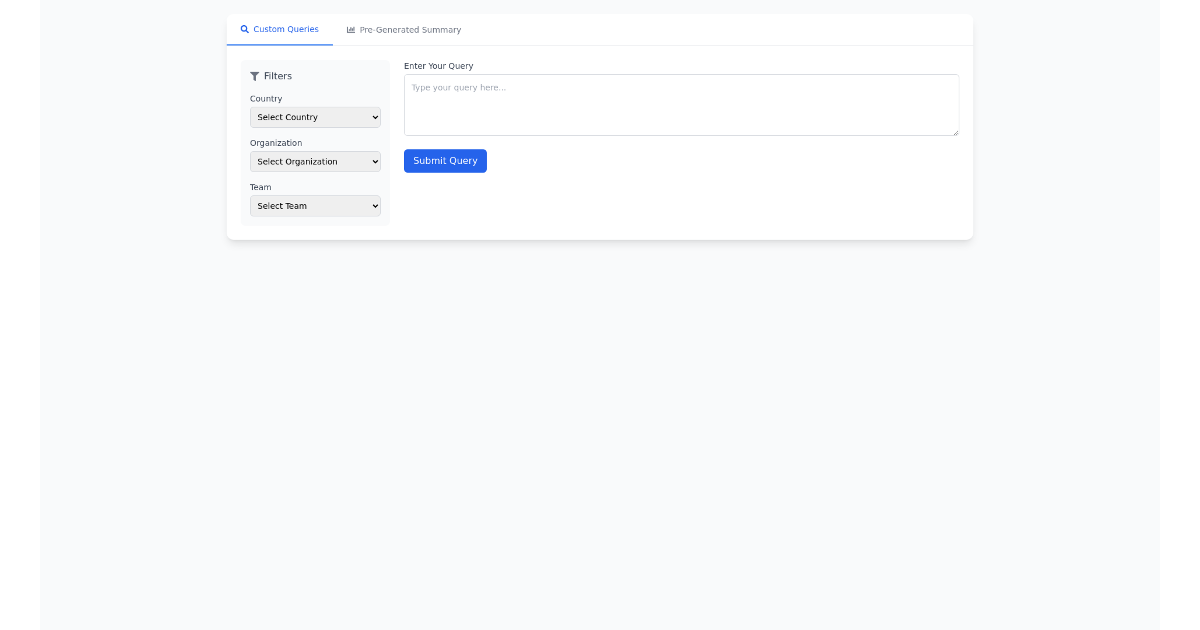React Tailwind Component for Custom Queries and Summaries