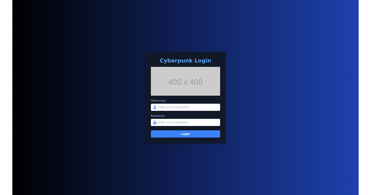 Futuristic Cyberpunk Login UI with React and Tailwind