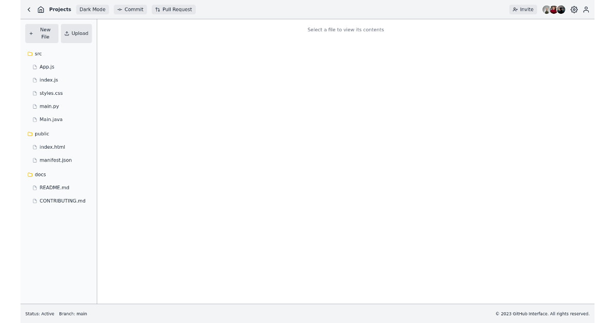 Git Hub Interface - Free React, Tailwind Component