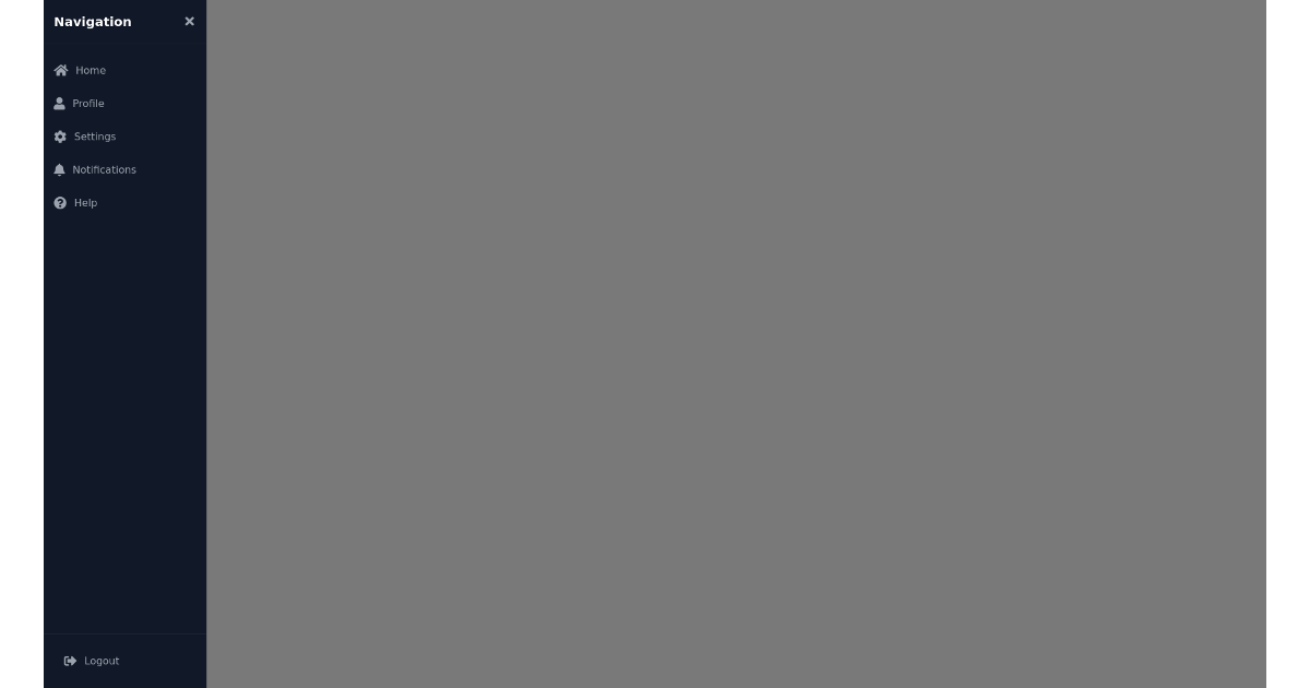 Dark Theme Drawer - Free Html, Tailwind Component