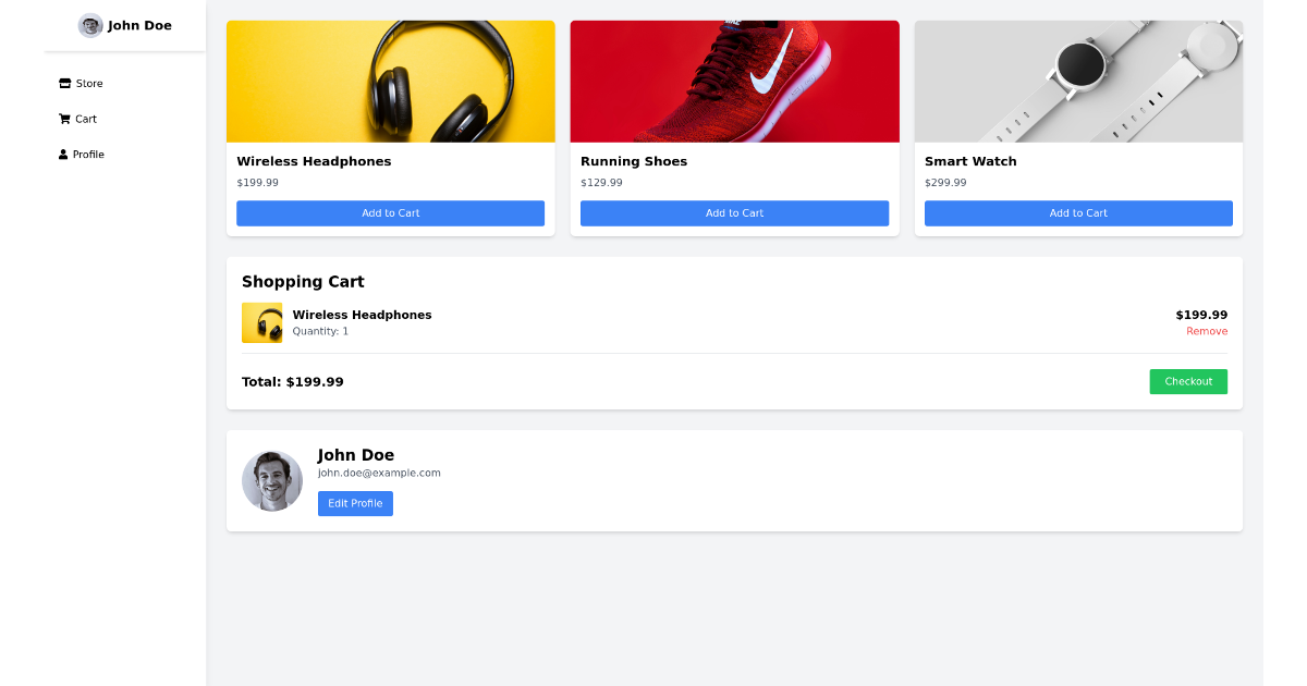User Dashboard Interface - Free Html, Tailwind Component
