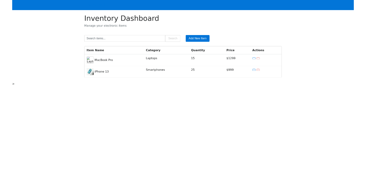 Dashboard de Inventario de Artículos Electrónicos - Bootstrap y HTML