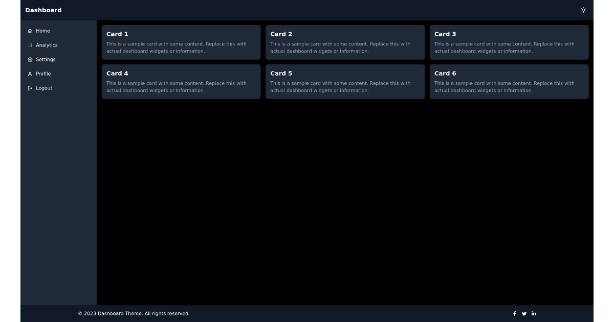 Dashboard Theme - Free React, Tailwind Component