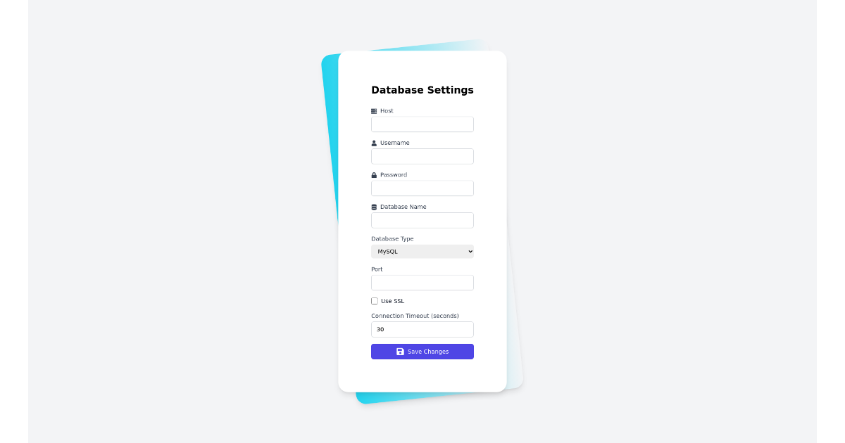 Database Settings - Free React, Tailwind Component