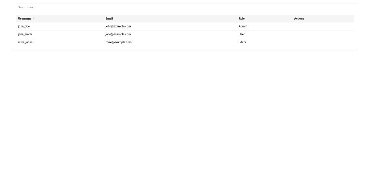 Data Grid Table - Free Angular, Css Component