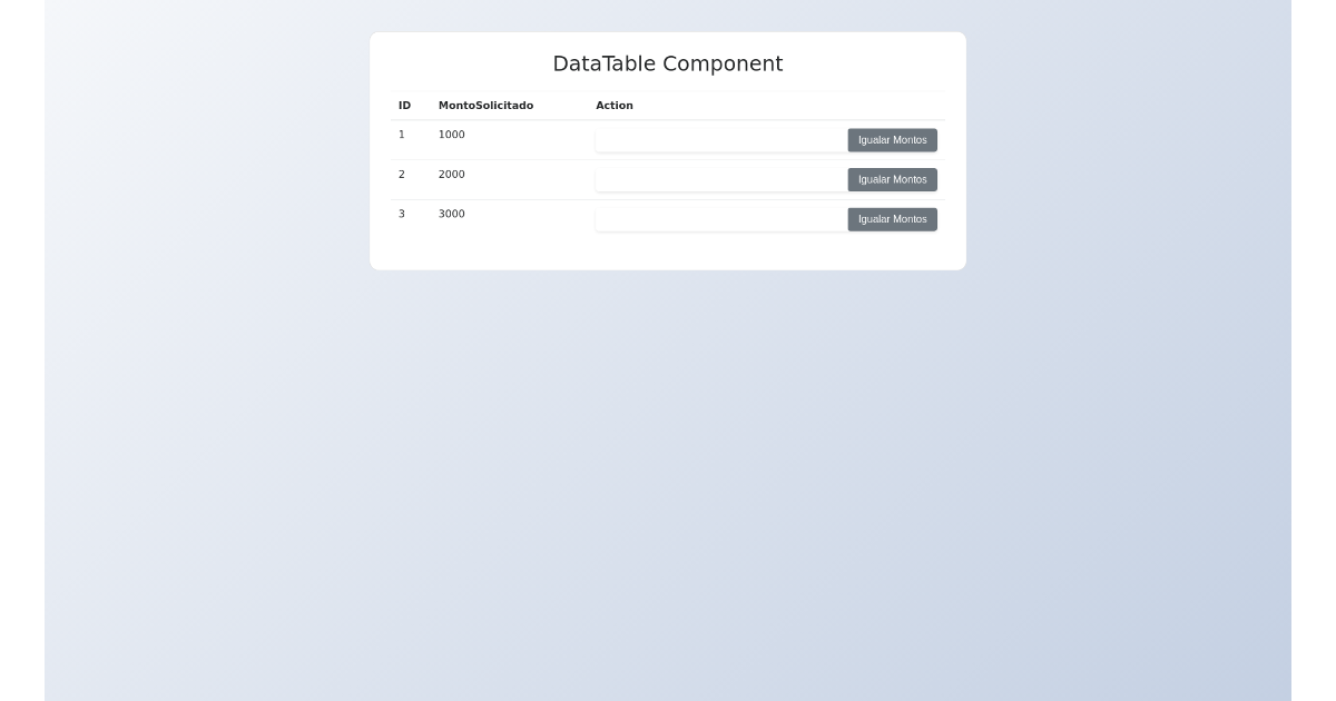 Data Table Input Component - Free Html, Bootstrap Component