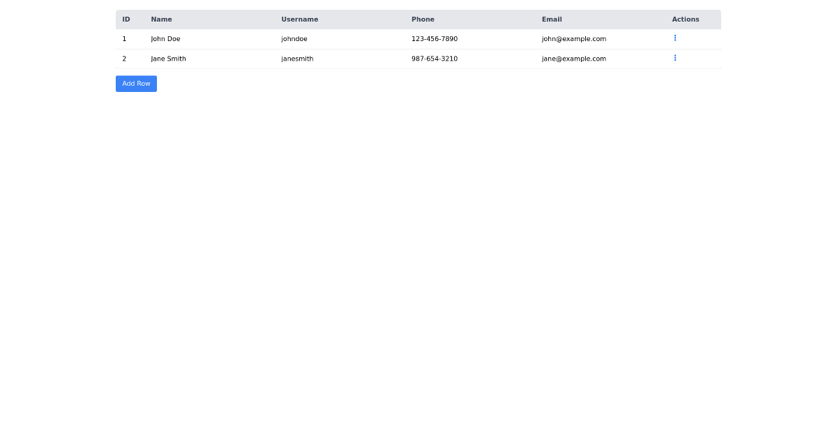 Data Table - Free React, Tailwind Component