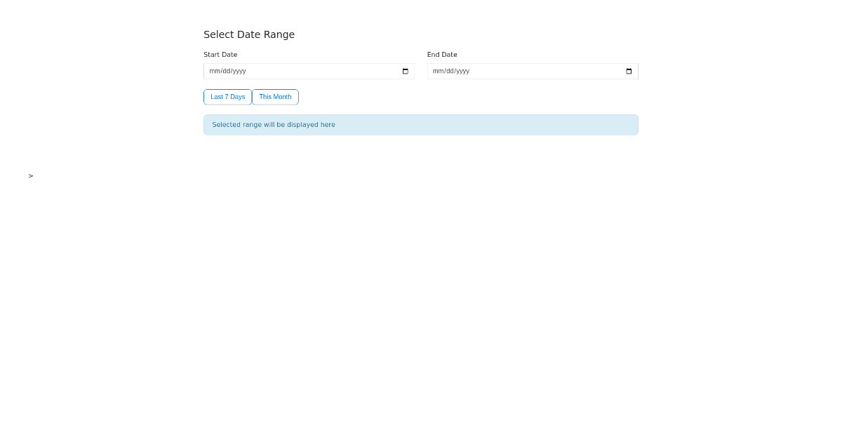 Date Range Picker - Free Html, Bootstrap Component