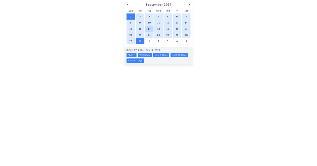 Date Range Picker - Free React, Tailwind Component