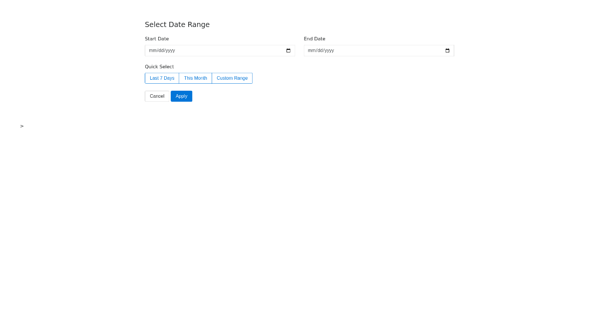 Date Range Selector - Free Html, Bootstrap Component