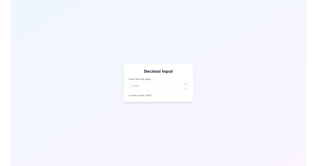 Decimal Input - Free React, Tailwind Component