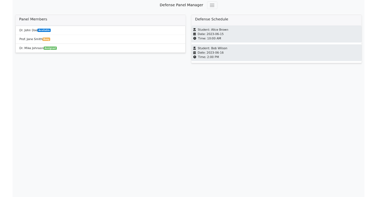 Defense Panel Manager - Free Html, Bootstrap Component
