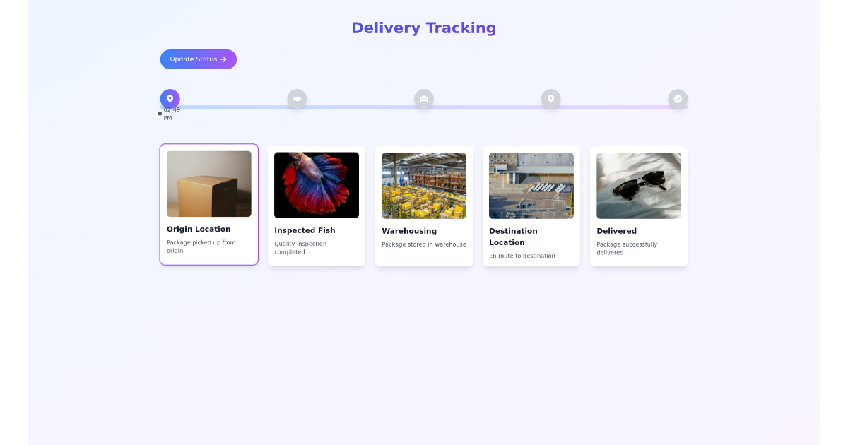 Delivery Tracker - Free React, Tailwind Component