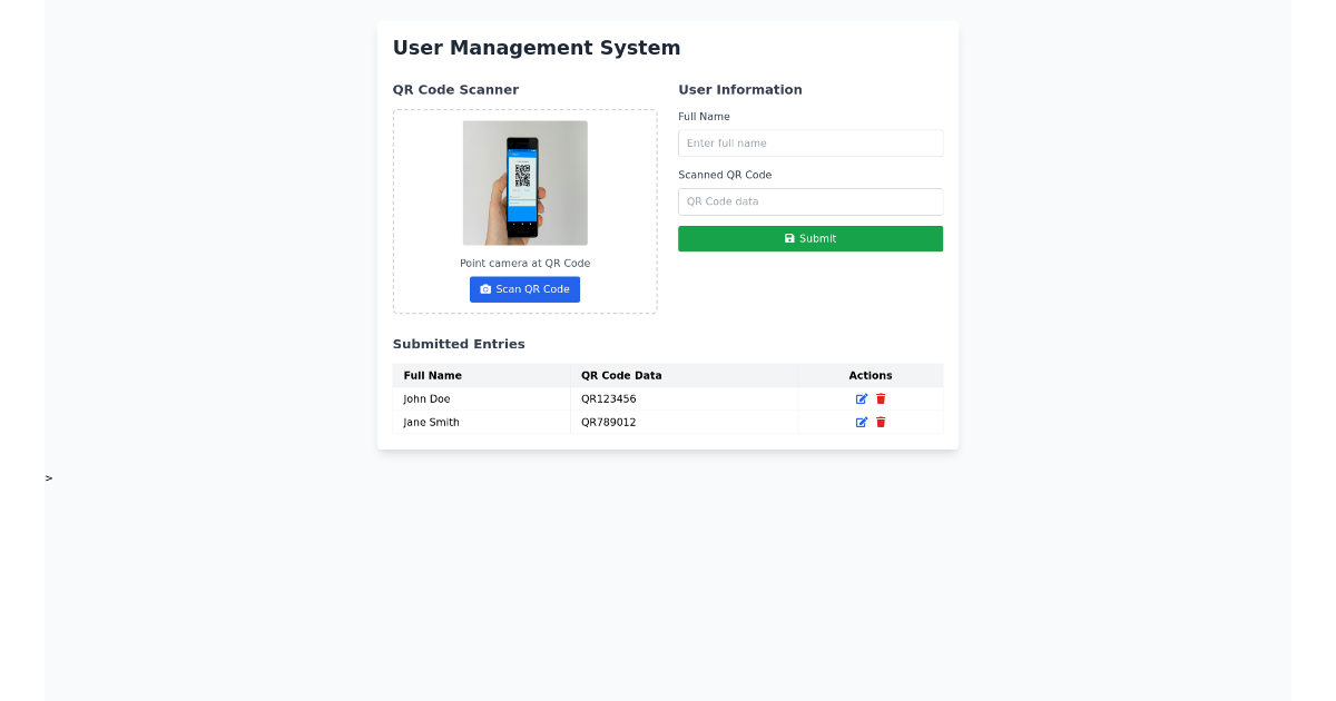 C R U D Interface Form - Free Html, Tailwind Component