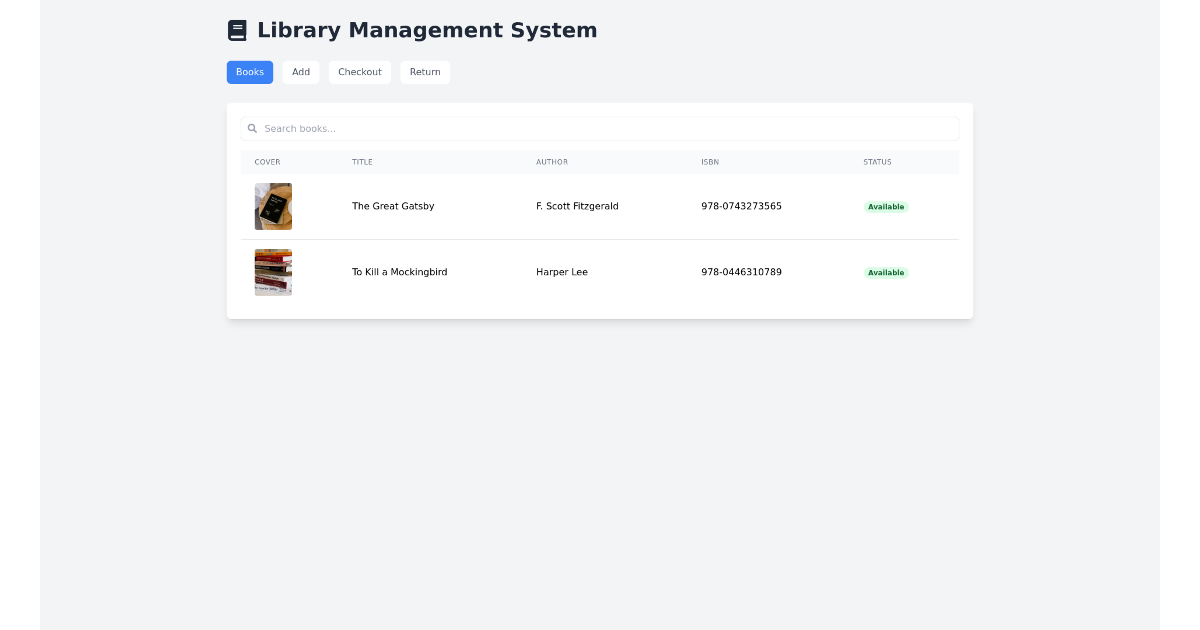 Library Management System - Free React, Tailwind Component