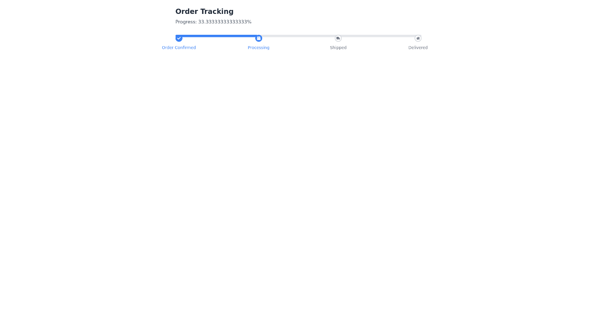 Order Tracking Progress Bar - Free React, Tailwind Component