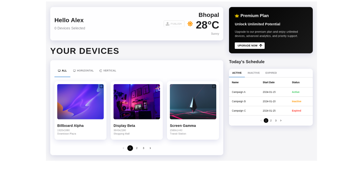 Premium Device Selector with Publish Feature - React & MUI