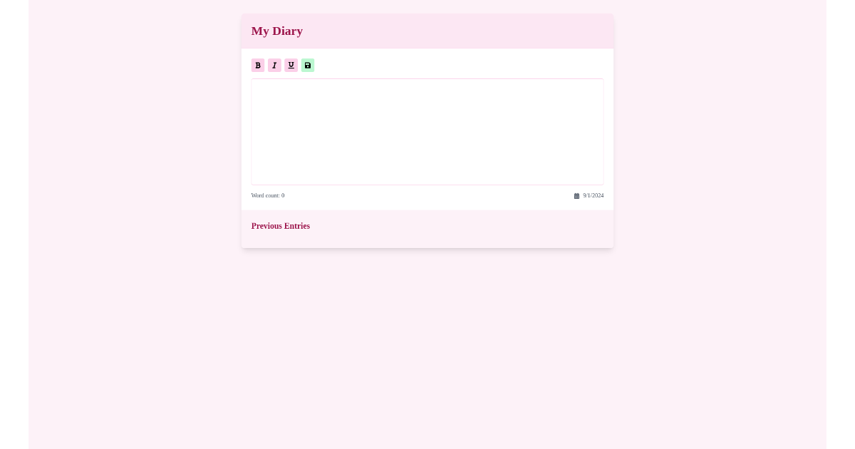 Diary Text Editor - Free React, Tailwind Component