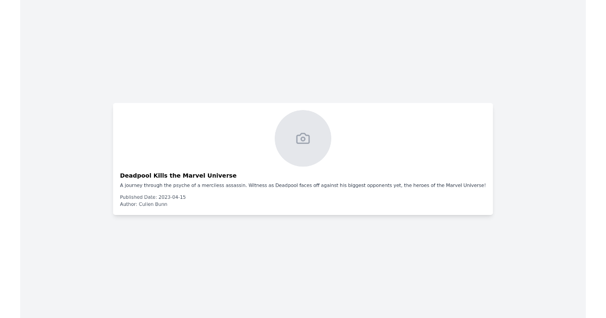 Deadpool Comic Overview - Free React, Tailwind Component