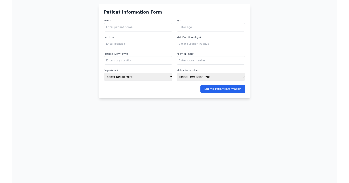 Patient Information Form - Free React, Tailwind Component