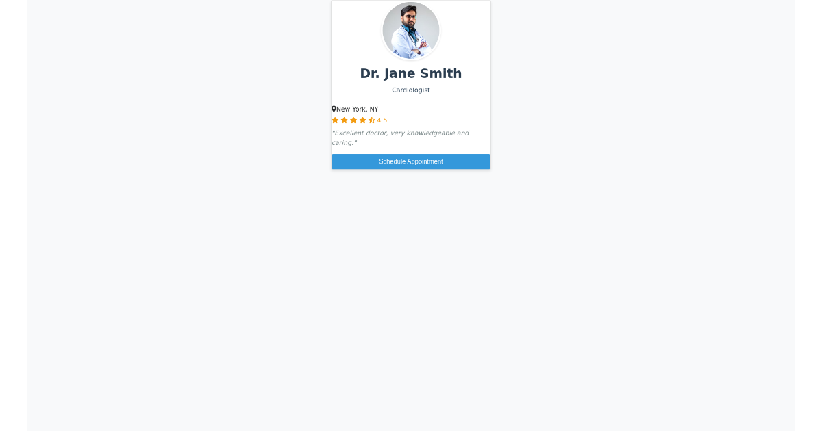 Doctor Profile Card - Free Html, Bootstrap Component